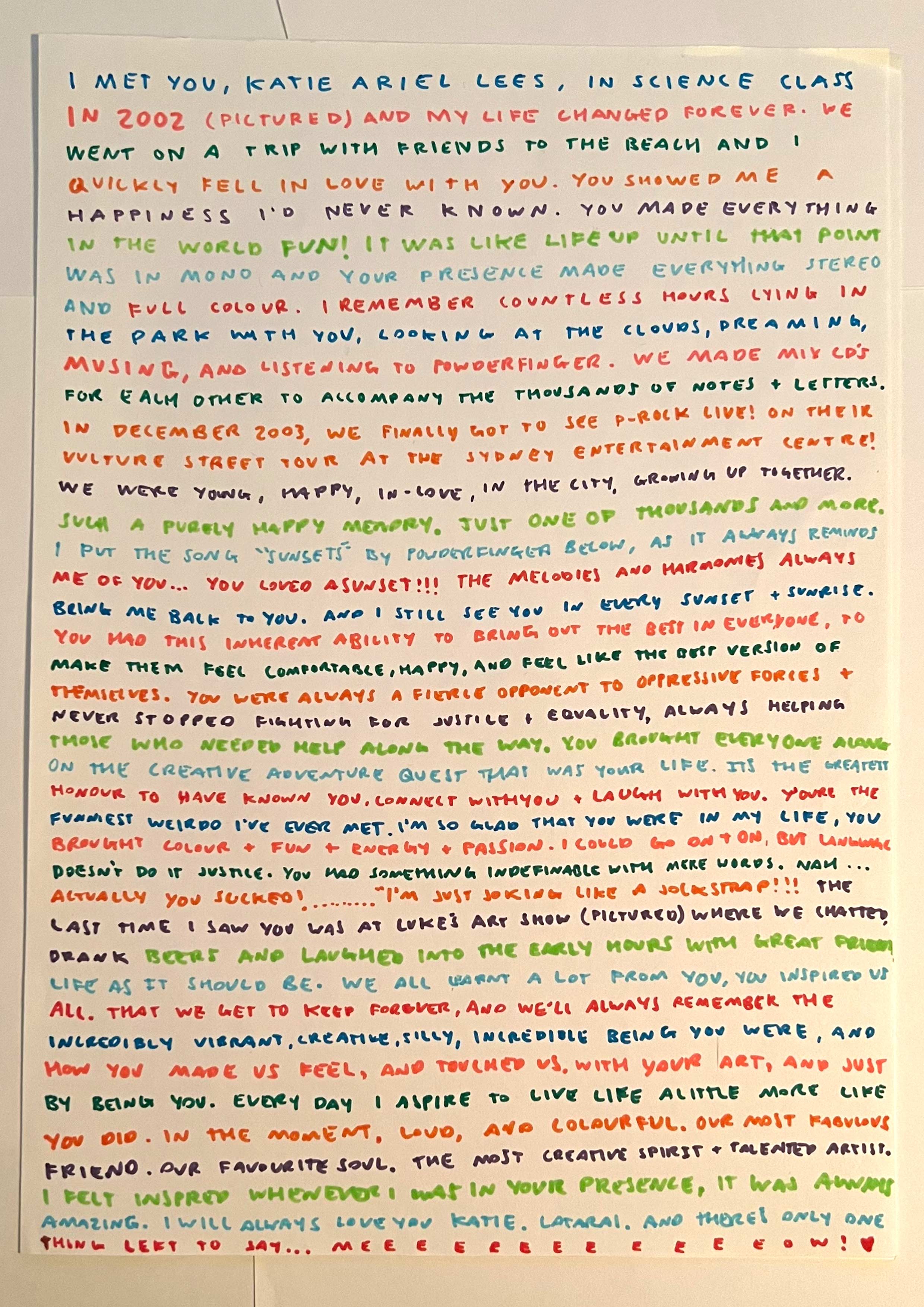 Josh Graham’s Tribute – Katie Lees